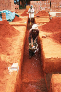Stabilised Rammed Earth Foundations - Auroville Earth Institute